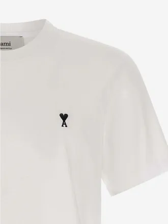Ami Mens T-Shirt Cotton White T-Shirts And Polos