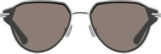 Bottega Veneta Femme, Accessoires, Gris, Taille: ONE Size Glaze Aviator Lunettes de soleil