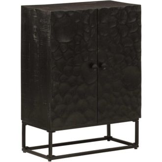 vidaXL Buffet noir 55x30x76 cm bois massif de manguier et fer Vidaxl