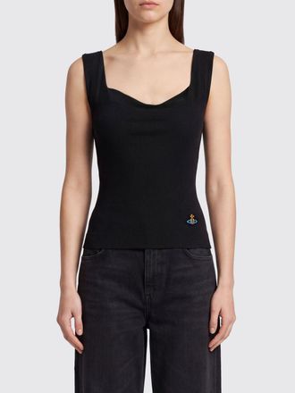Vivienne Westwood Top slim fit en viscose avec col en V et &eacute;paules d&eacute;nud&eacute;es