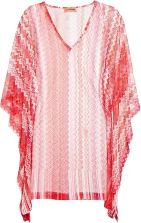 Missoni Femme, Maillots de bain, Rouge, Taille: 38 FR Kaftan en maille &agrave; motif zigzag Mare