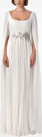 Ana Radu robe longue à design de cape - Blanc