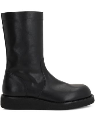 Ann Demeulemeester bottines zipp&eacute;es &agrave; bout rond - Noir
