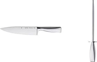 WMF Grand Gourmet Kochmesser 33,5 cm, Messer geschmiedet, Performance Cut, Spezialklingenstahl, Klinge 20 cm & Grand Gourmet Wetzstahl 36 cm, Wetzstab für