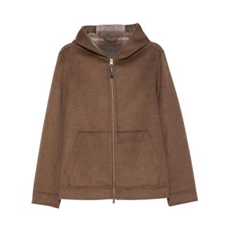 Woolrich Veste &agrave; capuche en double laine - Homme - Sweatshirts et sweats &agrave; capuche - Brun - Taille: M