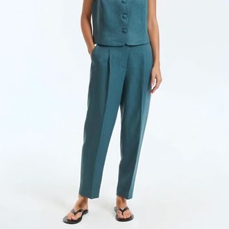 La Redoute Collections Pantalon Cigarette &Agrave; Pinces En Lin