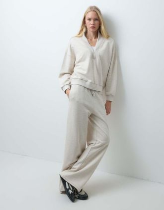 4th & Reckless Jogger-Kombiteil aus Baumwoll-Fleeceback mit Ballonbein in Hafer-Neutral