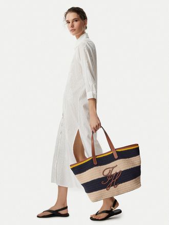 Tommy Hilfiger Handtasche Tommy Hilfiger Th Nautical Tote Crochet Str AW0AW18816 Bunt