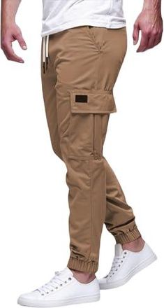 Generic Pantalon cargo pour homme - Pantalon de jogging d&eacute;contract&eacute; avec cordon de serrage et poches multiples - Pantalon de surv&ecirc;tement confortable - Taille 