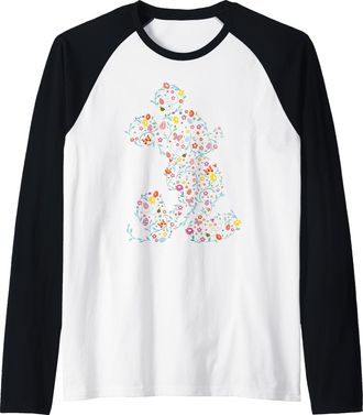 Disney Mickey Mouse Spring Flower Easter Egg Silhouette Pose Raglan