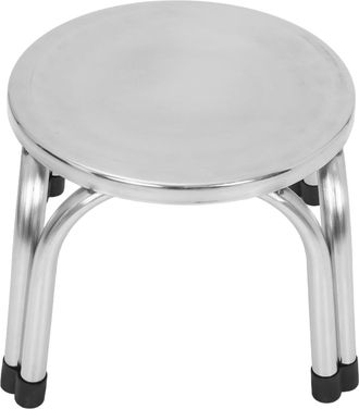 Lurrose Edelstahl Tritthocker rutschfest Stabile Metall Fu&szlig;hocker f&uuml;r Senioren und K&uuml;che mit Tragbarer Leichter Konstruktion und Rutschfesten Gummif&uuml;&szlig;en