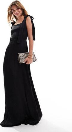 Maids to Measure Linvitée - Robe longue avec épaules nouées - Noir