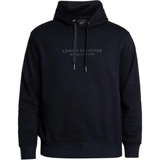A|X Armani Exchange Hooded Cotton Logo Sweatshirt - - Sweatshirts & Hoodies - Herren - Blau - L