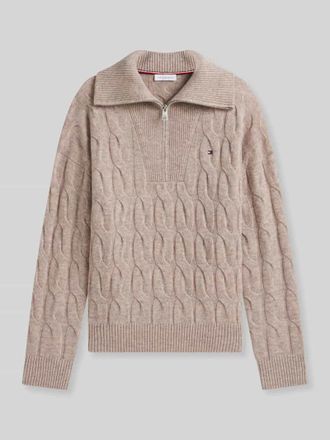 Tommy Hilfiger Relaxed Fit Troyer aus reiner Wolle
