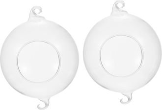 Valiclud Glas Hängevase Rund 10cm Robust Transparent Pflanzgefäß Glasflasche Dekoration Haus Büro Garten