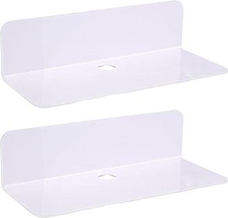 Generic Wandregal - 2 St&uuml;ck schwimmender Wand-Organizer aus Metall, 23 cm, Bilderregal, f&uuml;r Badezimmer, Wohnzimmer, K&uuml;che, Haus, Bilderrahmen, Pflanzen, D&uuml;fte