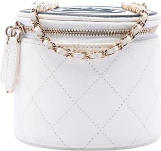 Chanel Sac bandouli&egrave;re matelass&eacute; en cuir dagneau doccasion - Femme - Pre-owned - Blanc - Taille: ONE Size