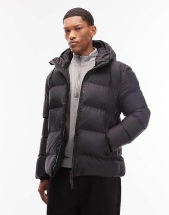 Rains 15120 Alta - Doudoune courte et imperm&eacute;able &agrave; imprim&eacute; flou - Vert