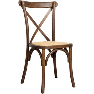 Biscottini International Moderner stapelbarer K&uuml;chenstuhl aus Holz Rattan f&uuml;r Esszimmer und Wohnzimmer Vintage Thonet Rustikale Restaurantst&uuml;hle