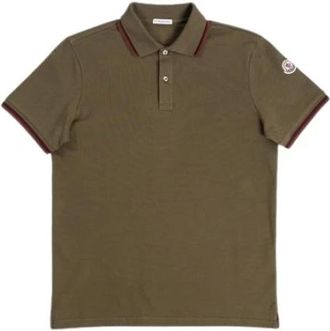 Moncler Homme, Tops, Vert, Taille: 2XL Cotton Piqu&eacute; Polo