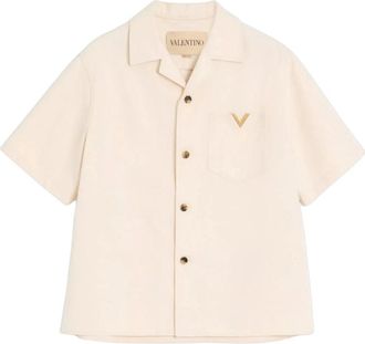 Valentino Denim Overshirt VLogo - - Shirts - Herren - Beige - L