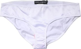 Dolce & Gabbana Femme, Sous-v&ecirc;tements, Blanc, Taille: 38 FR Culotte Taille Moyenne en Soie Stretch