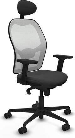 Piqueras y Crespo B&uuml;rostuhl mit 2D-Armlehnen, h&ouml;henverstellbarer Lendenwirbelst&uuml;tze und festem Kopfteil, ausgestattet mit Sincro 5 Positionen und eingespritztem Schaum.