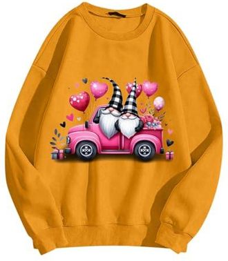 Generic 2026 Sweat-shirt &agrave; col rond pour homme et femme pour la Saint-Valentin, Orange, M