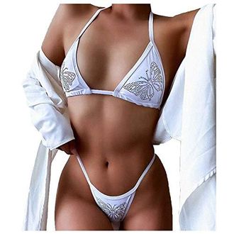 Generic Maillots Deux Pi&egrave;Ces Femme- Ensemble De Maillots De Bain Bikini &agrave; Bandage Push-Up Br&eacute;Silien Bandeau V&ecirc;Tements De Plage pour Tankinis