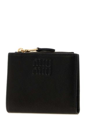 Miu Miu Womens Black Nappa Leather Wallet Nero Portafogli