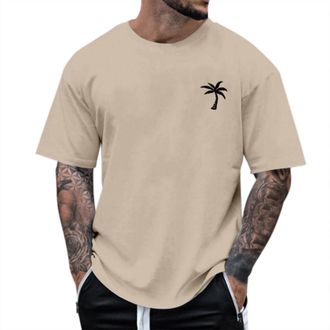 Generic Oversized Tshirt Herren Palmme Angels Tshirt Rundhals Basic Shirt Kurzarm Locker Geschnitten Baumwolle Streetwear Freizeit Oberteil Fitness Sport Work