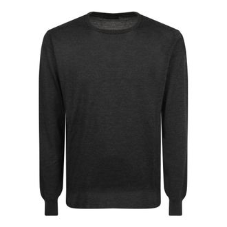 Dell'Oglio Rundhals-Strickware - - Knitwear - Herren - Grau - M