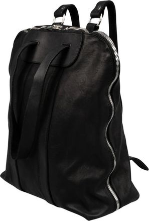 Guidi Homme, Sacs, Noir, Taille: ONE Size Sac &agrave; dos zipp&eacute; doubl&eacute; en cuir