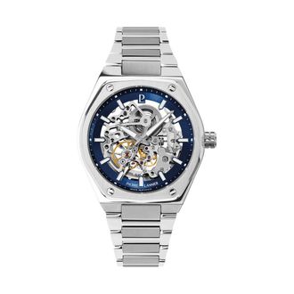 Pierre Lannier Montre Homme COPILOTE Bleu Acier Argent&eacute;