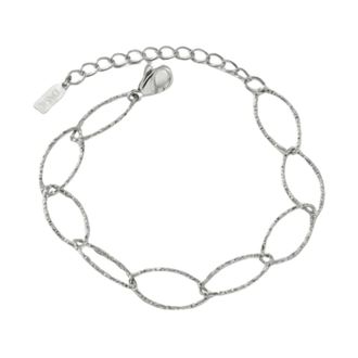 Dansk Copenhagen Ragna Waterproof Silver Stainless Steel Oval Link Bracelet - Structured Finish - - Accessories - Damen - Grau - ONE SIZE
