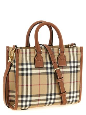 Burberry Womens Freya Tote Beige Polyurethane Polyester Cotton