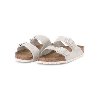Birkenstock Low-Top Sneaker - Sandalen Arizona aus Veloursleder - Gr. 41 (EU) - in Grau - f&uuml;r Damen