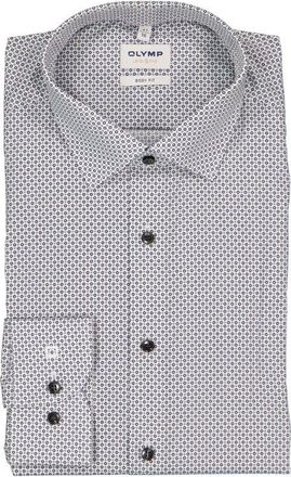 Olymp Herren Hemd grau gemustert