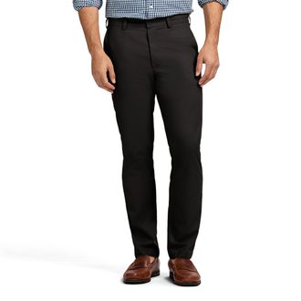 Izod Herren American Chino Flat Front Straight Fit Pant L&auml;ssige Hose, Schwarz, 38W / 32L