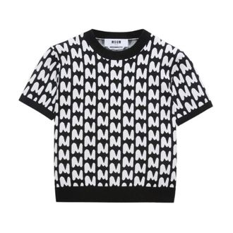 Msgm Mwave Jacquard Strick - - Knitwear - Damen - Schwarzk - S