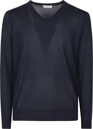 Ballantyne Homme, Pulls, Bleu, Taille: 2XL Plain Stitch Sweater