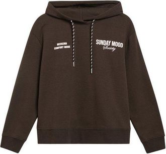 s.Oliver Sweatshirt Sweatshirt Kapuzen-Sweatshirt mit Print und Seitenschlitzen