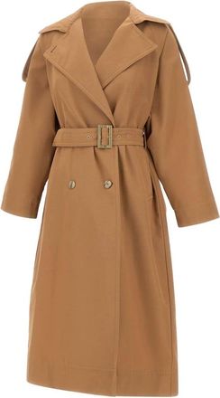 Herno Femme, Manteaux, Brun, Taille: 36 FR Trench-coat en gabardine