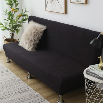 Generic Sofabezug Ohne Armlehnen Jacquard Plaid Einfarbig Stretch Antirutsch Sofa Schutz Schonbezug F&uuml;r Schlafsofa Bett Futonbezug Waschbar Schmutzabweisend(B