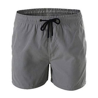 Generic Short de plage en filet de sport &agrave; s&eacute;chage rapide avec int&eacute;rieur d&eacute;contract&eacute; pour homme, gris fonc&eacute;, 3XL