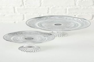 Boltze Deko-Tortenplatte Relief D18cm silber Glas lackiert