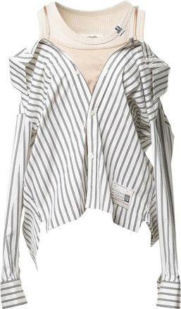 Miharayasuhiro Mihara Yasuhiro, Femme, Blouses et Chemises, Blanc, Taille: 34 FR Layered Stripe Chemises