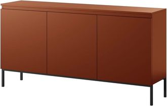 Selsey Bemmi Sideboard 3-türig 150 cm, Ziegelrot mit Metallbeinen - Selsey