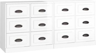vidaXL Vidaxl - Buffets 2 pcs blanc brillant bois ding&eacute;nierie