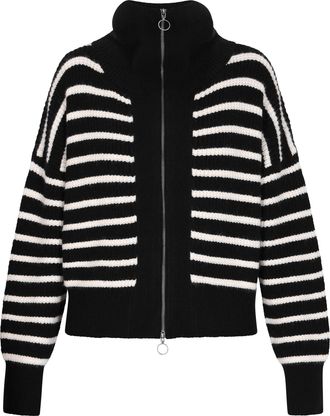 Dreimaster Dreimaster Strickjacke Damen schwarz-wollweiß